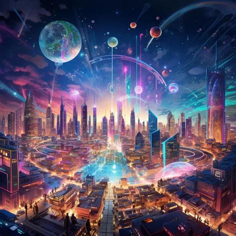 Premium Ai Image Futuristic Cityscape With Interconnected Satellite Antennas