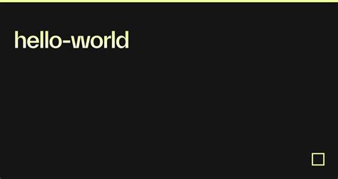 Hello World Codesandbox