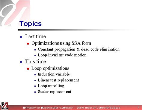 Advanced Compilers Cmpsci 710 Spring 2003 Basic Loop