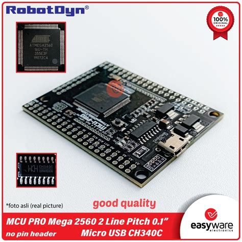 Jual RobotDyn MCU PRO Mega 2560 USB CH340C 2 Lines Pitch 0 1 No Pin Header SASLUN Shopee