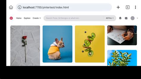 created a pinterest website clone using html css and javascript