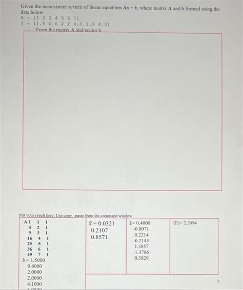 Solved Given The Inconsistent System Of Linear Equations Ax