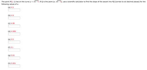 Solved The Point P Lies On The Curve Y Squareroot X Chegg Com