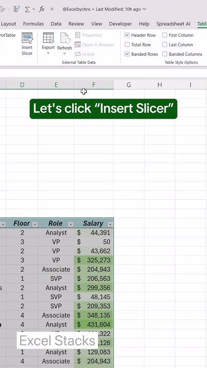 filter data using slicer in excel excel exceltips exceltutorial
