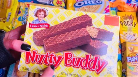 Nutty Buddy Candy Videos Wafer Cookies Chocolate Peanut Butter Cookie Bars Yummy Snacks