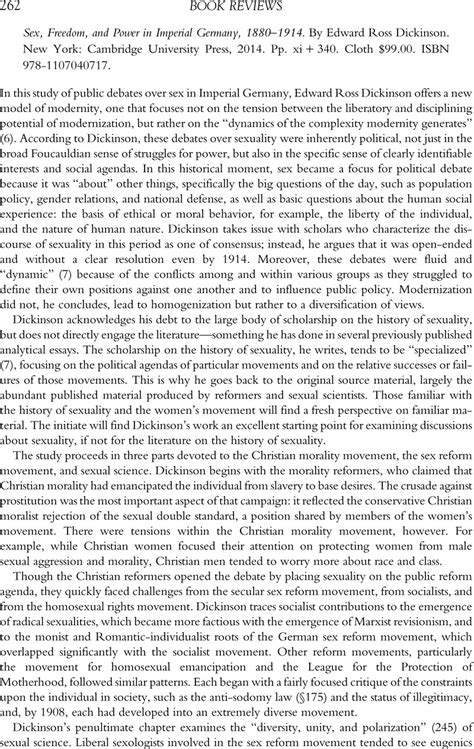 Sex Freedom And Power In Imperial Germany 18801914 By Edward Ross Dickinson New York Sex Freedom And Power In Imperial Germany 18801914 By Edward Ross Dickinson New York