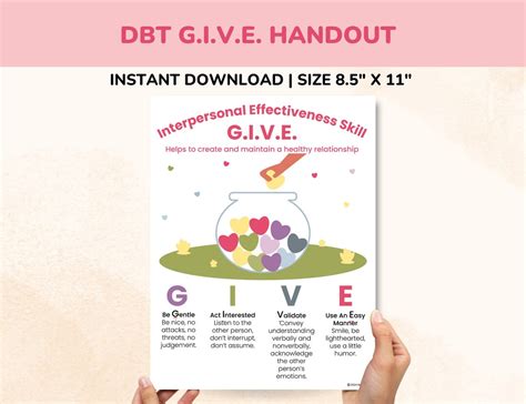 Dbt Give Handout Interpersonal Effectiveness Skills Pdf Etsy