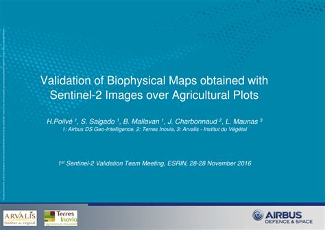 Pdf Validation Of Sentinel 2 Biophysical Maps Over Agricultural Plots