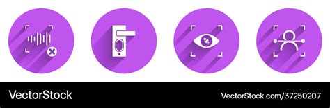 Set Rejection Voice Recognition Fingerprint Door Vector Image