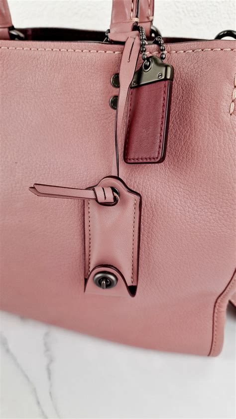 Coach 1941 Rogue 31 Dusty Rose Pink Mixed Leather Burgundy Suede Sat