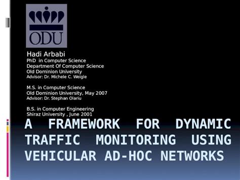 Pptx A Framework For Dynamic Traffic Monitoring Using Vehicular Ad Hoc Networks Dokumentips