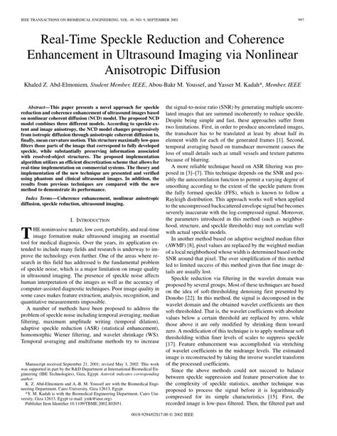 Pdf Real Time Speckle Reduction And Coherence Enhancement In