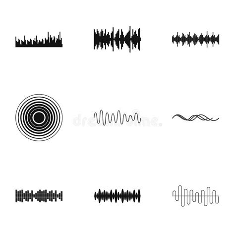 Interference Icons Set Simple Style Stock Vector Illustration Of Glitch Design 110478324