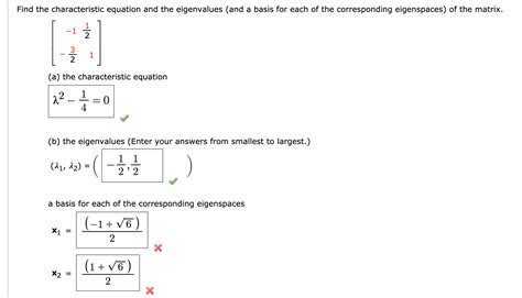 solved find the characteristic equation and the eigenvalues