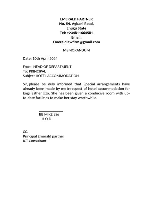 Memorandum Sample Pdf