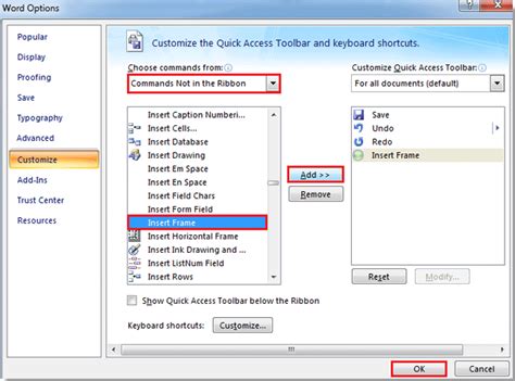 How To Easily Insert Frame Into Document In Word Documents Insert Frame
