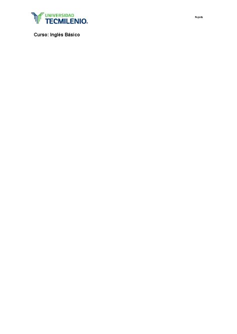 Ingles Basic Week 1 Activities Curso Inglés Básico Activity 1