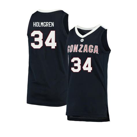 Mens 34 Chet Holmgren Navy Gonzaga Alumni Basketball Jersey