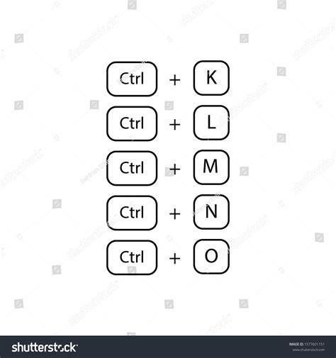 Keyboard Shortcut Ctrl Klmno Sign Address Stock Vector Royalty Free 1577601151