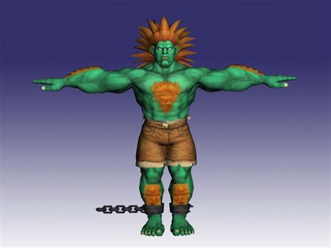 Blanka In Super Street Fighter 3d Model Objectmilkshape 3d Files Free