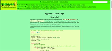 Documentation Styling Modification · Issue 2233 · Pygame Community