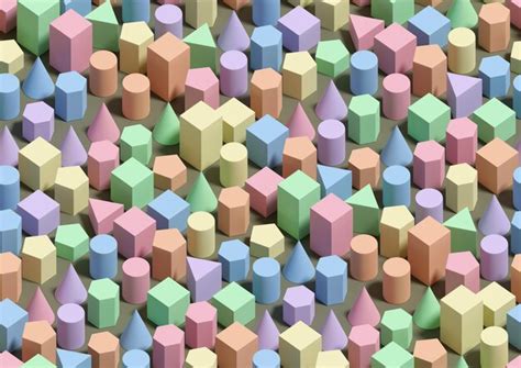 Premium Photo Abstract Seamless Pattern With Isometric Solid Shapes