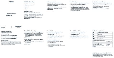 Nokia Xx Quick Start Guide For Tracfone Setup And Usage Instructions