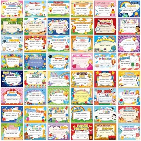 Certificates For Students 60 Pcs Classroom Student Rewards Certificates