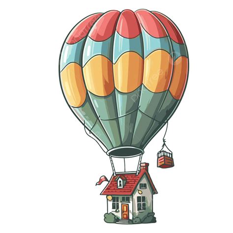 열기구 벡터 만화 집 고무풍선 상표 클립 아트 Png 일러스트 및 벡터 에 대한 무료 다운로드 Pngtree