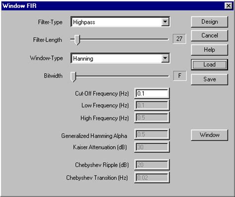 Windows FIR Filter Designer V