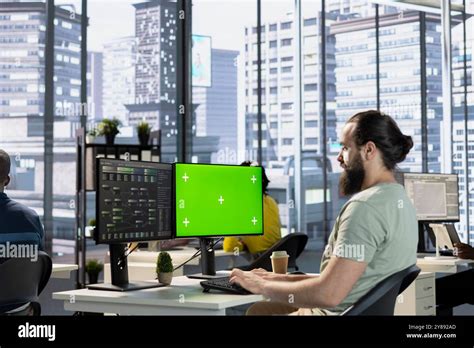 admin using mockup computer testing machine learning company software