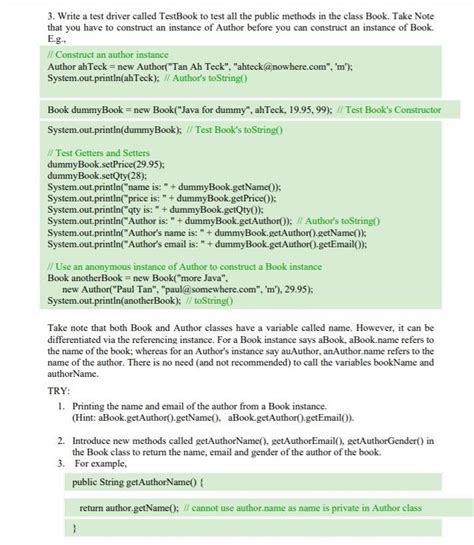 solved 1 write an author java class as defined below