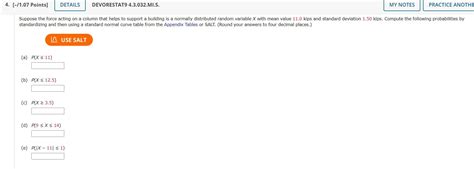 Solved Standardizing And Then Using A Standard Normal Curve