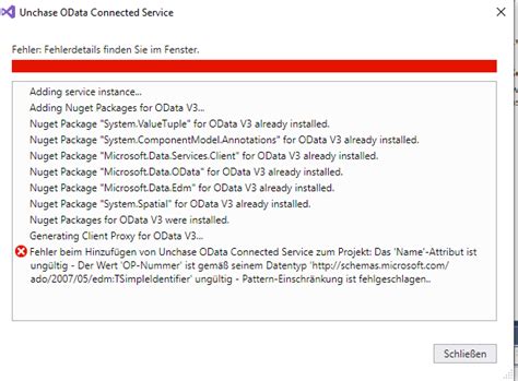 Error Adding Connected Service · Issue 16 · Unchaseunchaseodata