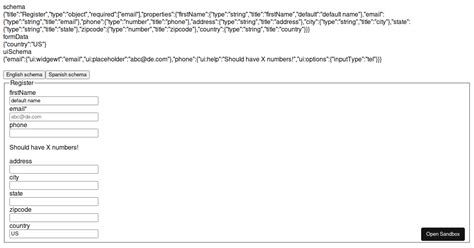 React Jsonschema Form Layout Grid Examples Codesandbox