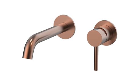Kirra Wall Basin Mixer Set With 180mm Spout Copper