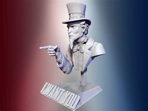 Stl File Uncle Sam・3d Printing Template To Download・cults