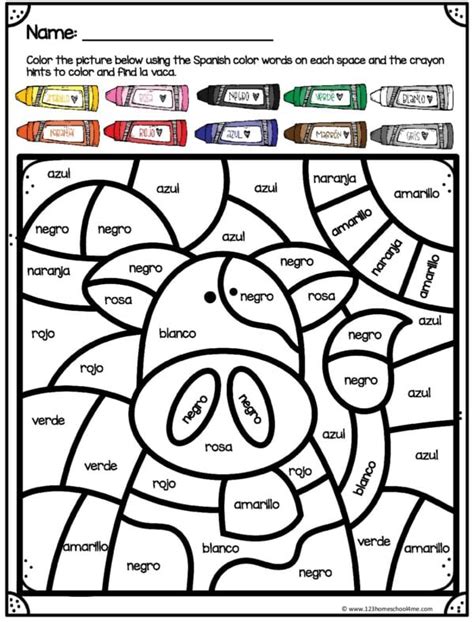 Spanish Colours Worksheet Los Colores Worksheet Printable Pdf