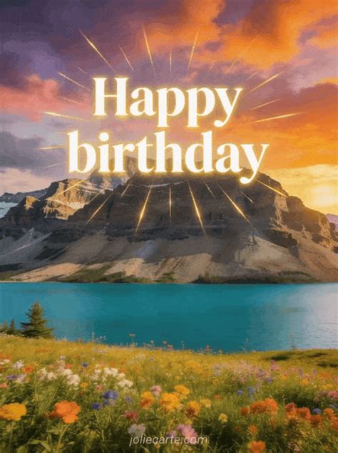 🏔️ Happy Birthday Nature Landscape Free Greeting Card Joliecarte