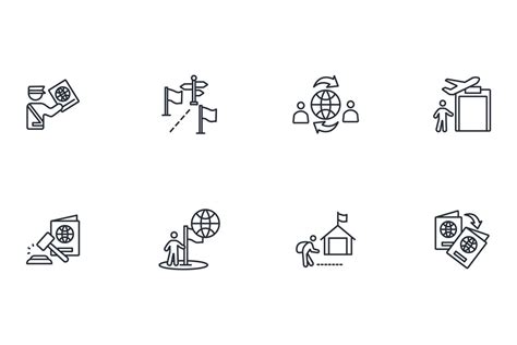 Migration Icon Seteditable Strokelinear Style Sign For Use Web