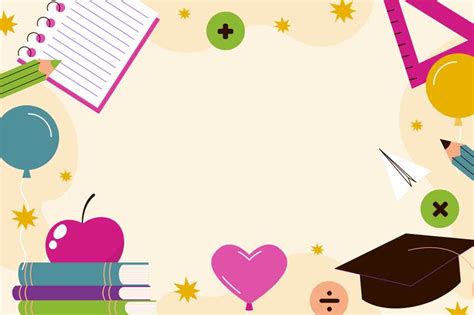 طرح لایه باز پس زمینه لوازم مدرسه