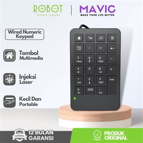 Jual ROBOT RK01 Wired Numeric Keyboard Keypad Black Tombol Angka Multimedia Garansi Resmi 1