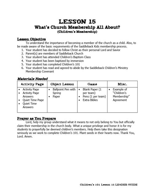 101 Lg Lesson 15 Membership Pdf