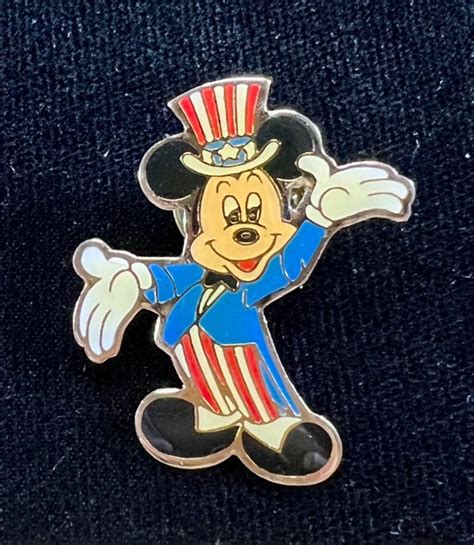 Vintage Mickey Mouse Uncle Sam Enamel Pin Eastman K Gem