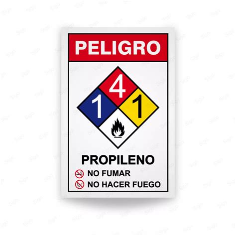 Rótulo De Peligro Rombo Nfpa Propileno Sigo