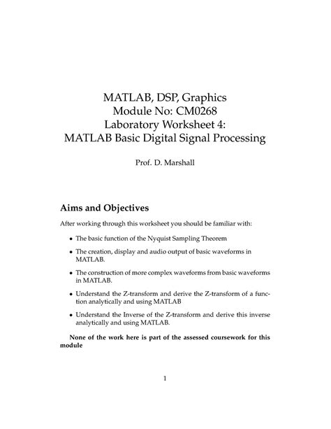 lab sheet 4 matlab basic digital signal processing matlab dsp
