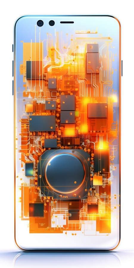 a smartphone processor unit with futuristic design elements generative