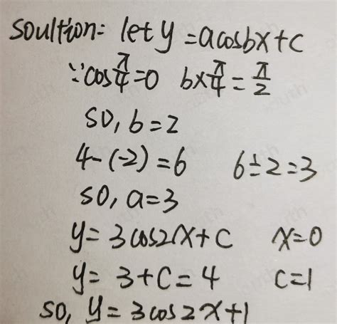 Solved Write The Equation Of The Trigonometric Graph X [math]