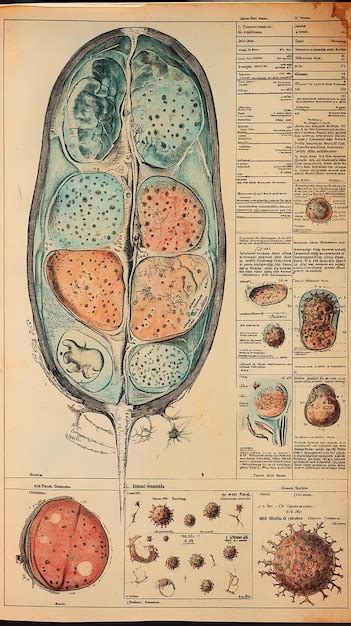 Vintage Illustration Of Aging Cells Premium Ai Generated Image