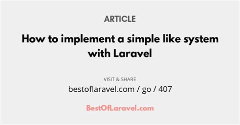 Implementing A Simple Like System With Laravel